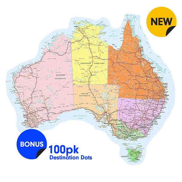 Mini Colourful Aussie Traveller Map Vinyl Decal – Dave's Decals