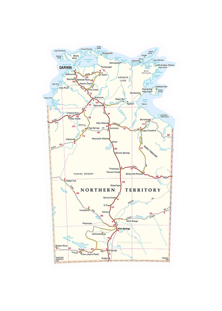 MAGNETIC Northern Territory STATE Travellers Map – Dave's Decals