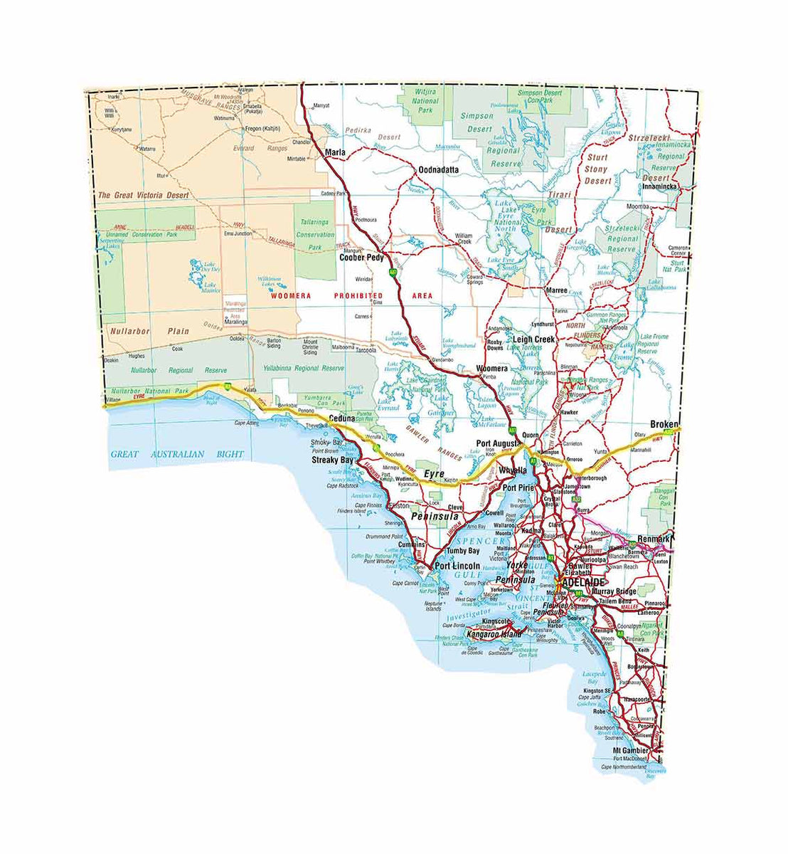 Map Of South Australia With Cities South Australia, D Maps.com: Free