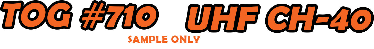 TOG, Number and UHF # PACK – Dave's Decals