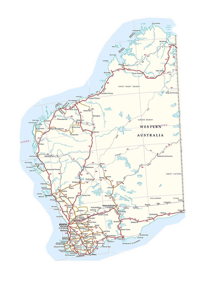 Western Australia STATE Travellers Map Vinyl Caravan Decal – Dave's Decals
